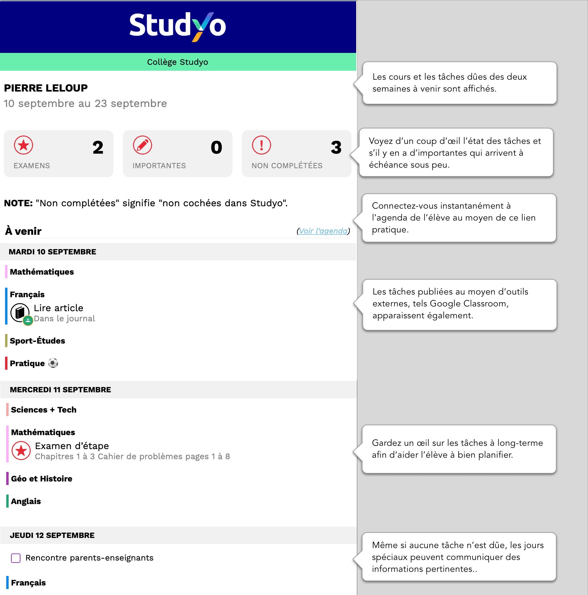 Studyo | Notre planificateur scolaire le plus efficace